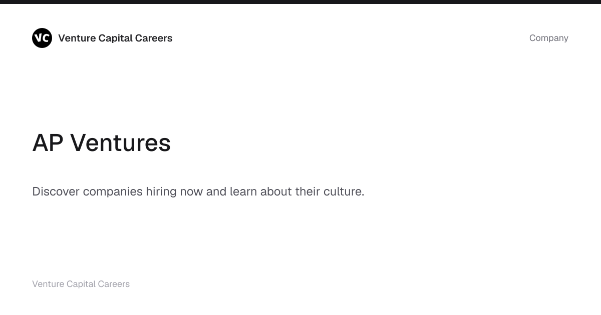 AP Ventures | Venture Capital Careers